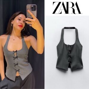 Zara | Tops | Zara Bow Halter Top | Poshmark